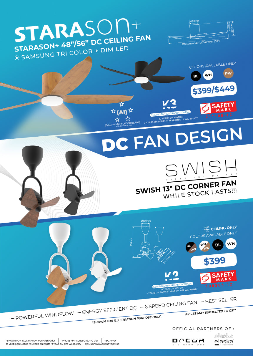 SWISH DC Ceiling Fan – DECORDISTRIBUTORS.SG
